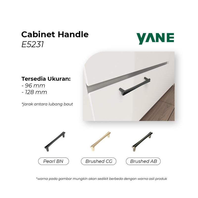 Cabinet Handle E5231 Pull Yane Zinc Alloy